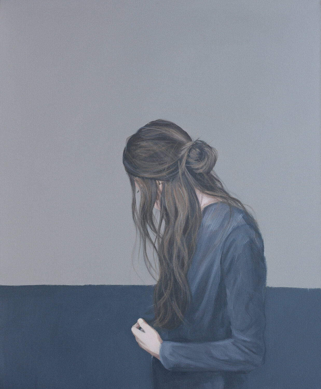 Junge Frau im Profil von Karoline Kroiß (2019): Malerei Acryl ...