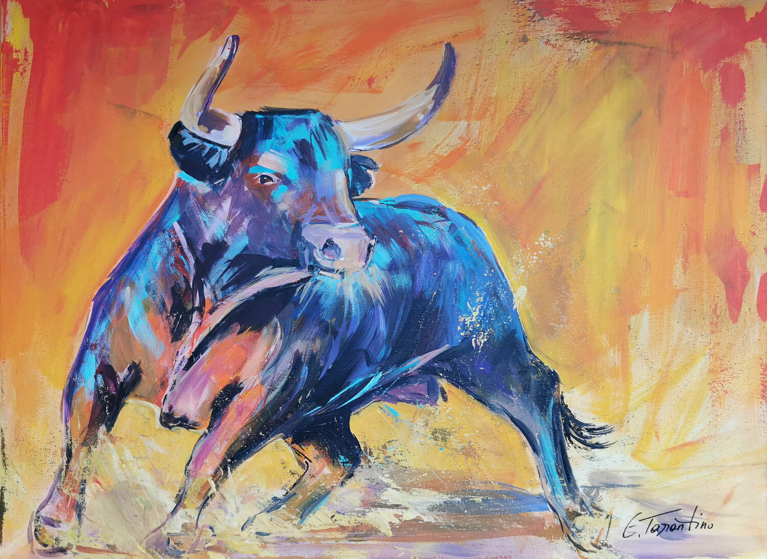 Angry Bull Painting