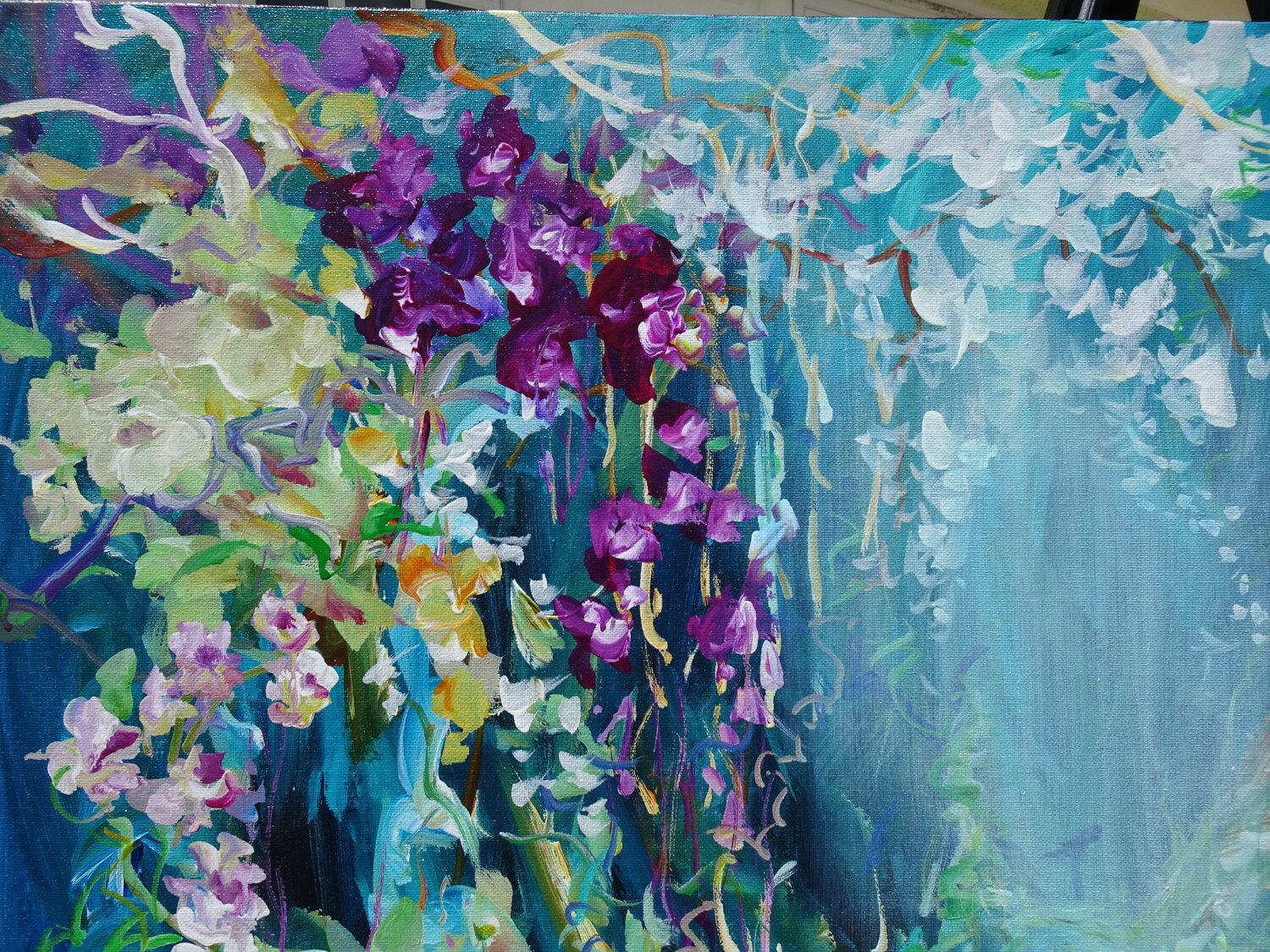 Purple Flower Painting Abstract