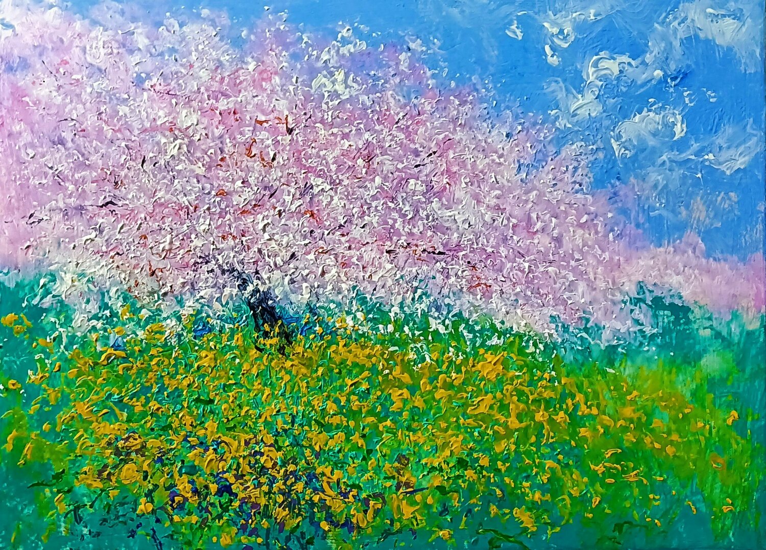 ARBOL EN FLOR by Andrés Rueda (2022) : Painting Acrylic on Canvas ...