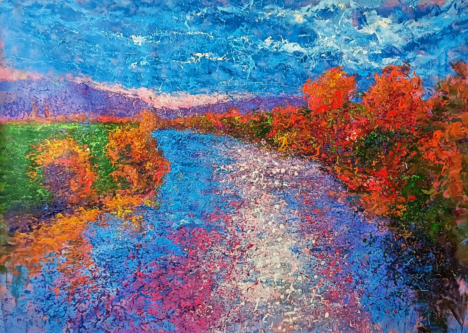 THE MEANDER by Andrés Rueda (2020) : Painting Acrylic on Canvas - Singulart