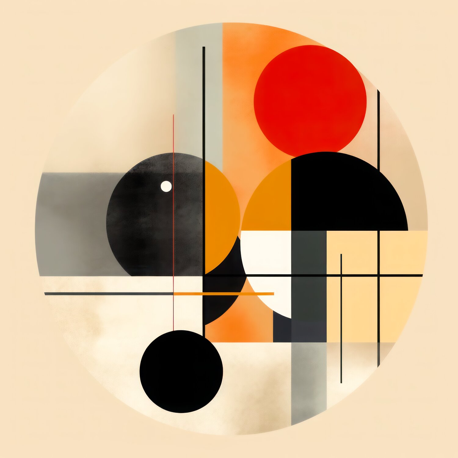 Bauhaus abstract by Andrea Pallang (2023) : Painting Ink on Canvas ...