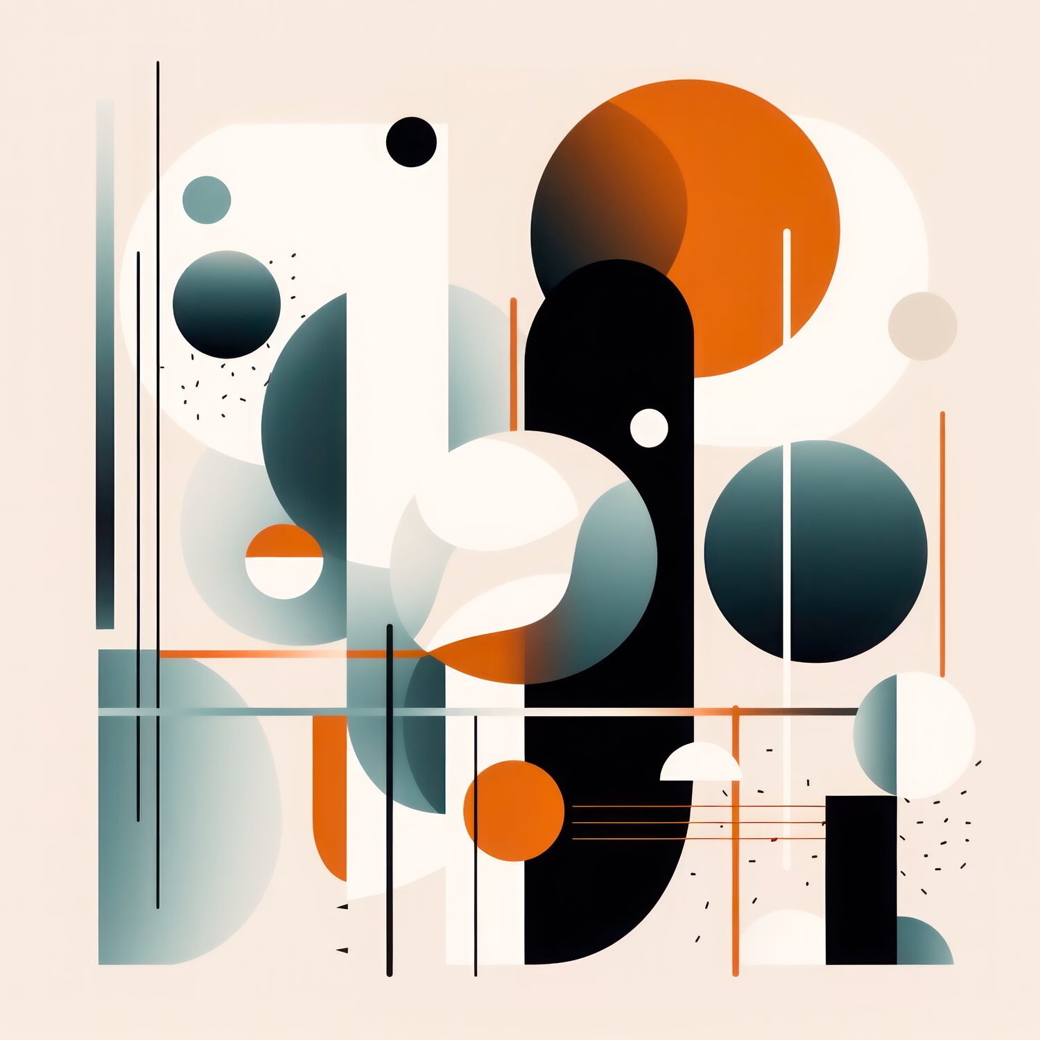 Bauhaus abstract by Andrea Pallang (2023) : Painting Ink on Canvas ...