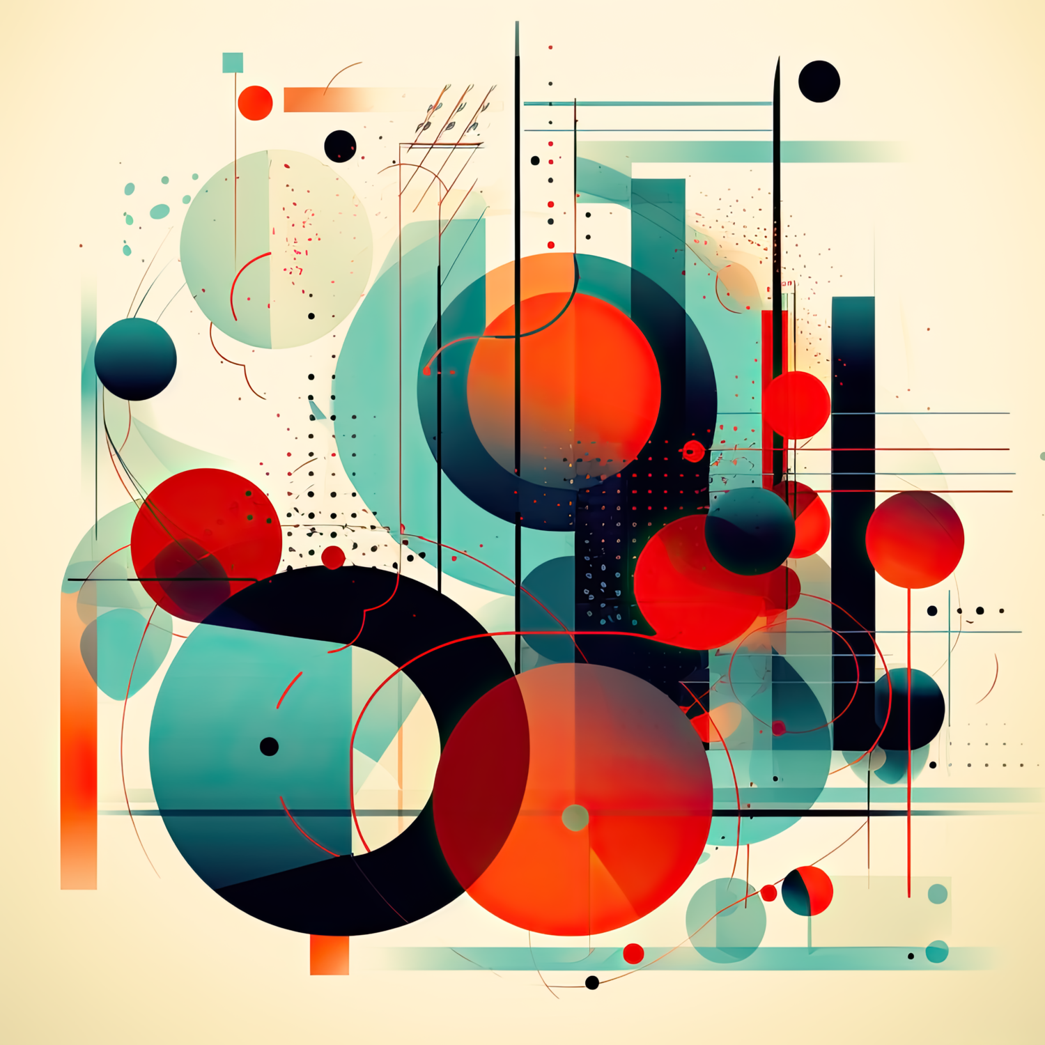 Bauhaus geometry abstract by Andrea Pallang (2023) : Painting Ink on ...