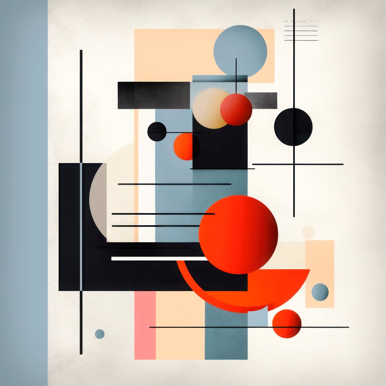 Bauhaus geometry abstract by Andrea Pallang (2023) : Painting Ink on Canvas - Singulart