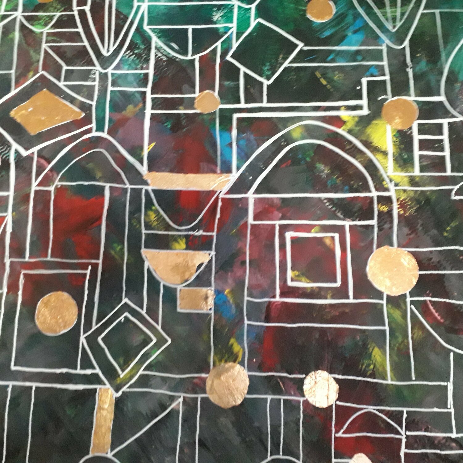 Villaggio 3 von Laura Zilocchi (2015): Malerei Acryl, Vergoldung auf ...