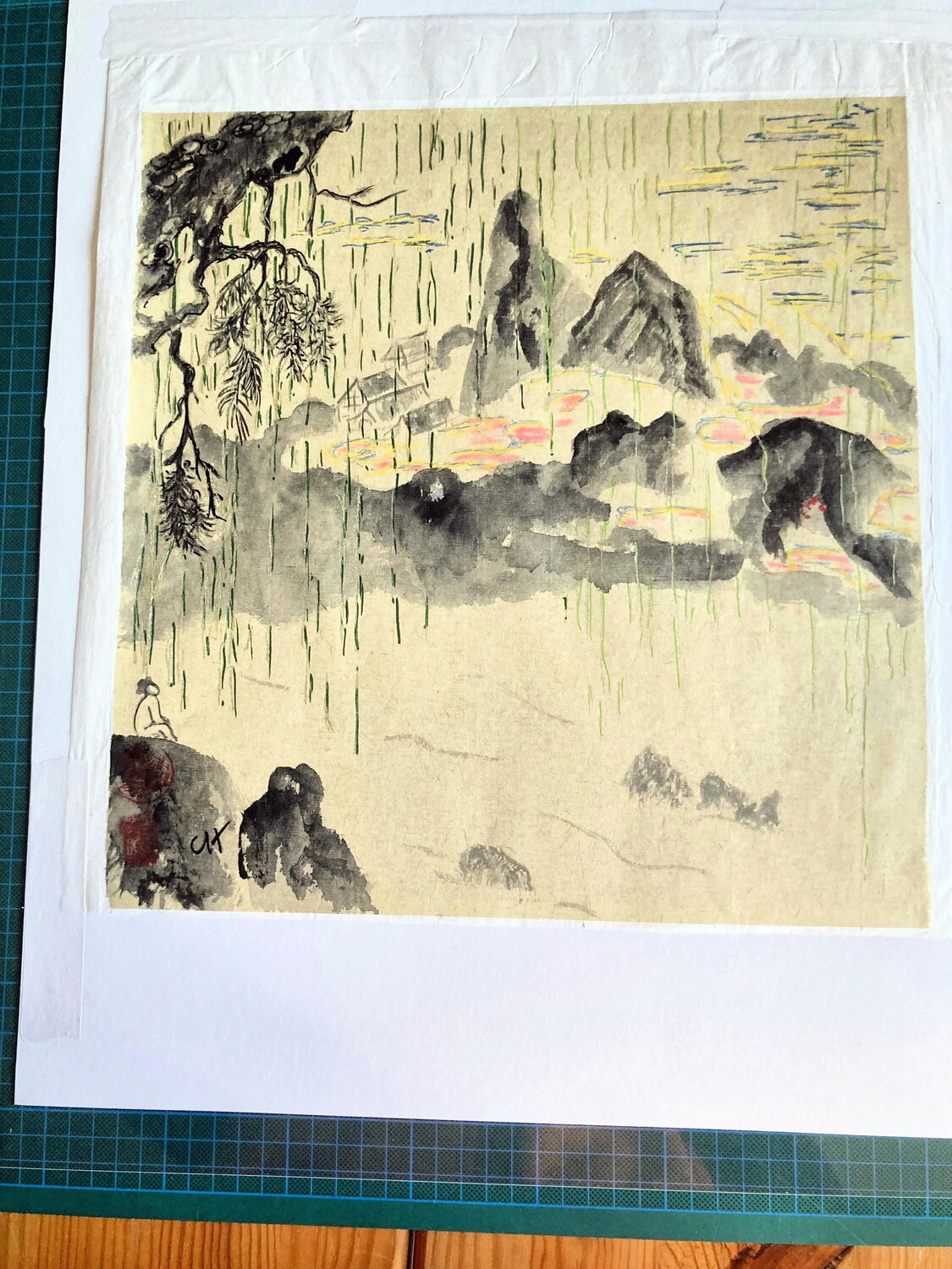 Méditation sous la pluie de Catherine Hoang (2025) : Œuvre sur papier ...