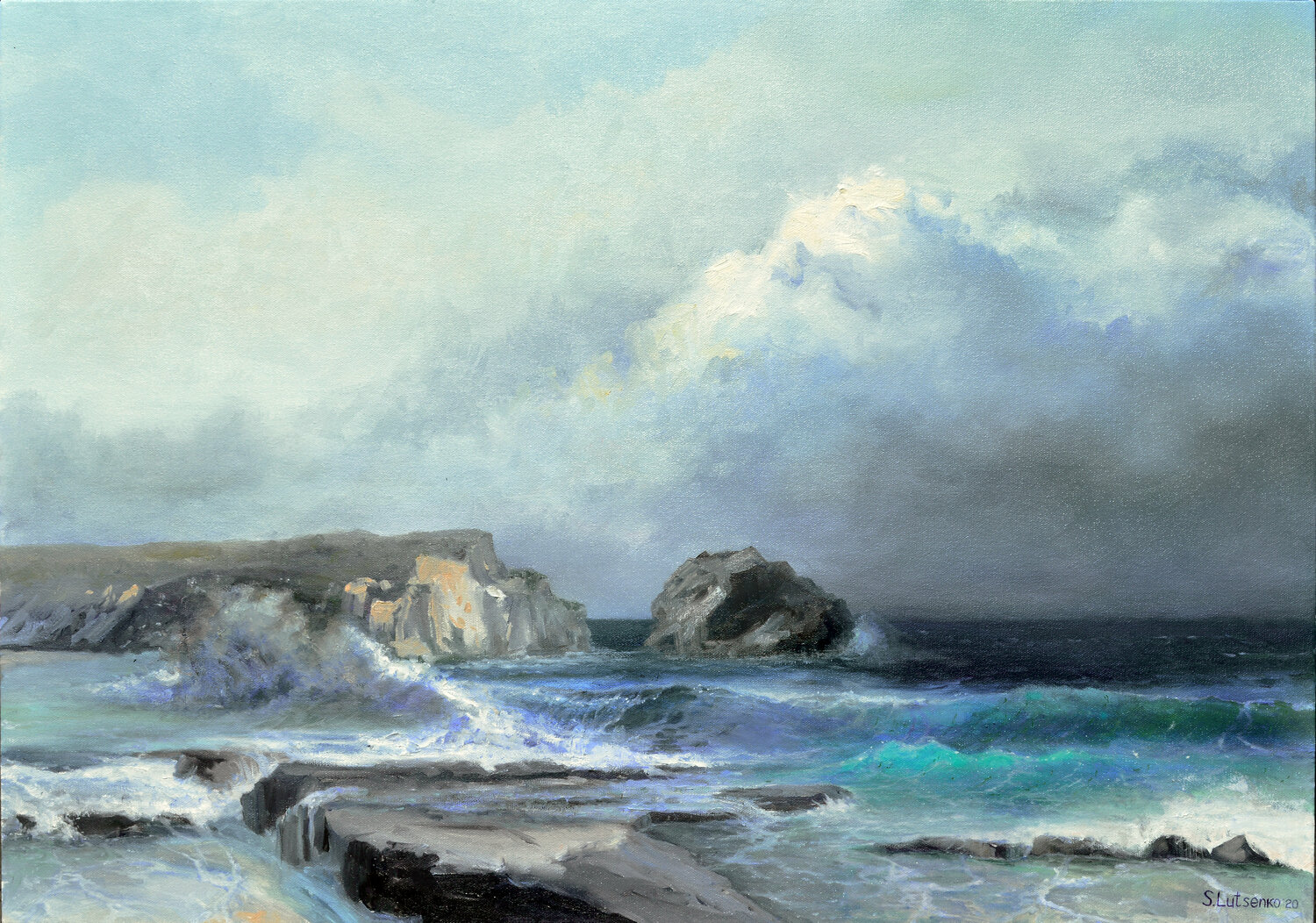 Summer Waves by Sergey Lutsenko (2020) : Painting Oil on Canvas - Singulart