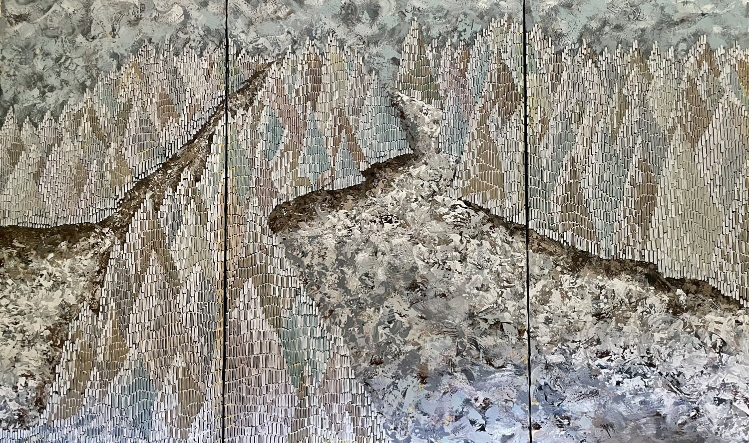 Snow forest by Dmitrieva Daria (2022) : Painting Acrylic on Canvas ...