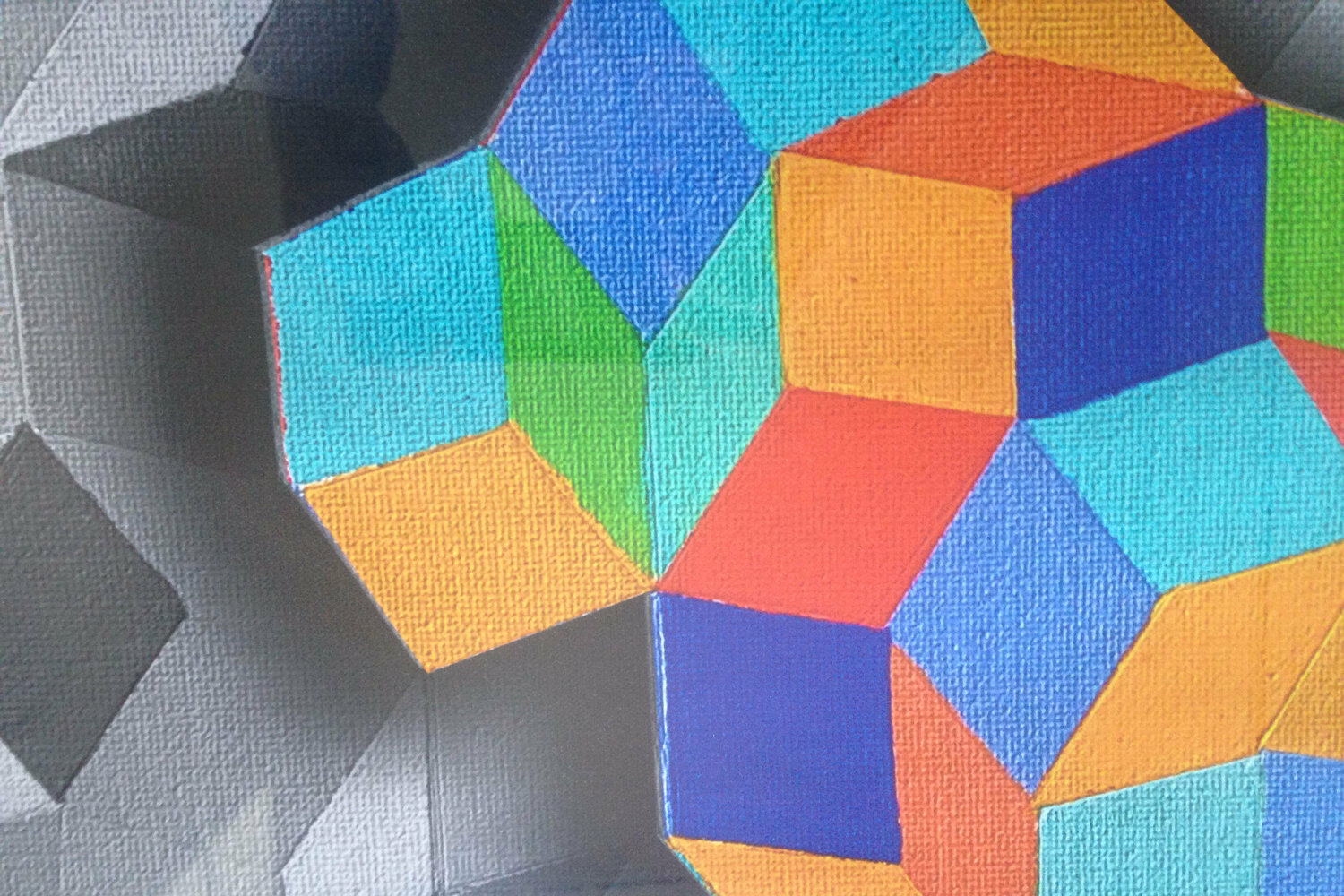 Cubique 2 by ART-MCB (2018) : Painting Acrylic on Canvas - Singulart