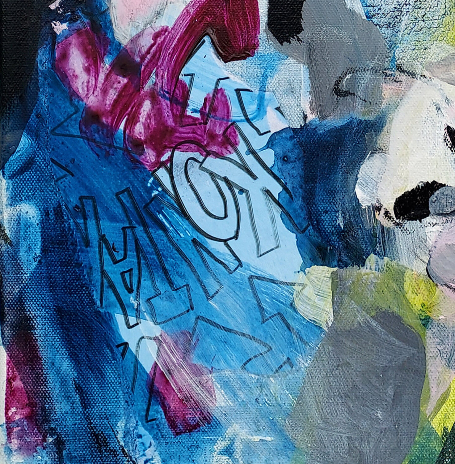 GUSTAV von Heidi Lange-Kallerhoff (2023): Malerei Acryl, Collage auf ...