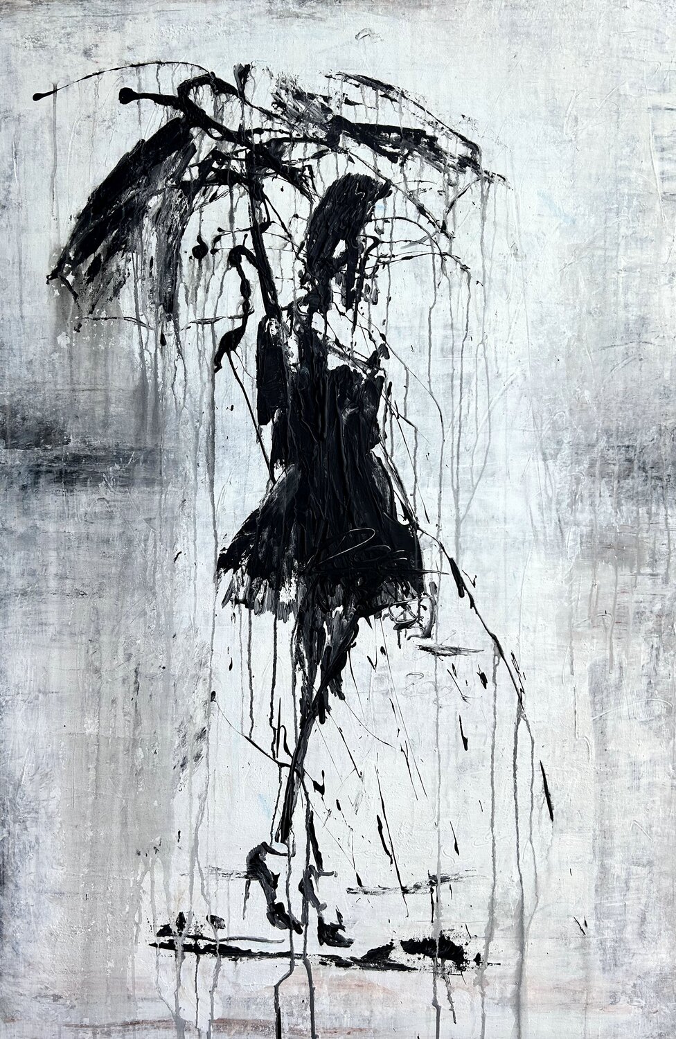 "abstract girl in the rain " RK57T by Roger König (2025) : Painting ...