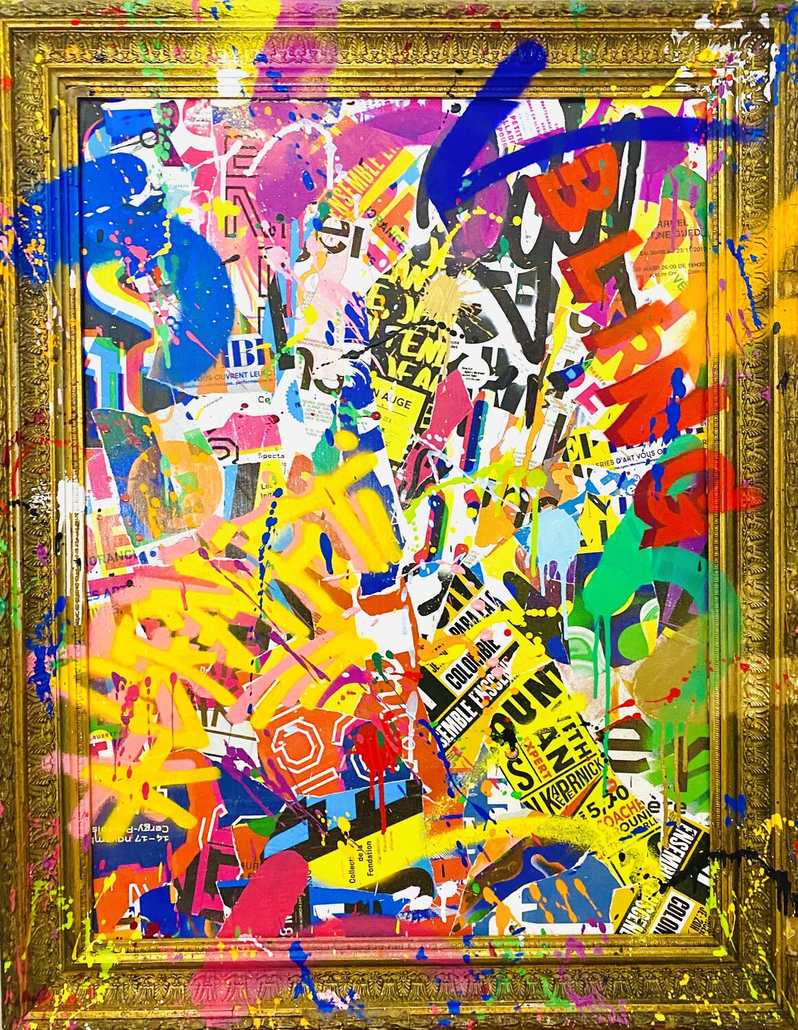 BLING GRAFFITI by RS Artist (2022) : Painting Collage, Graffiti on Wood ...