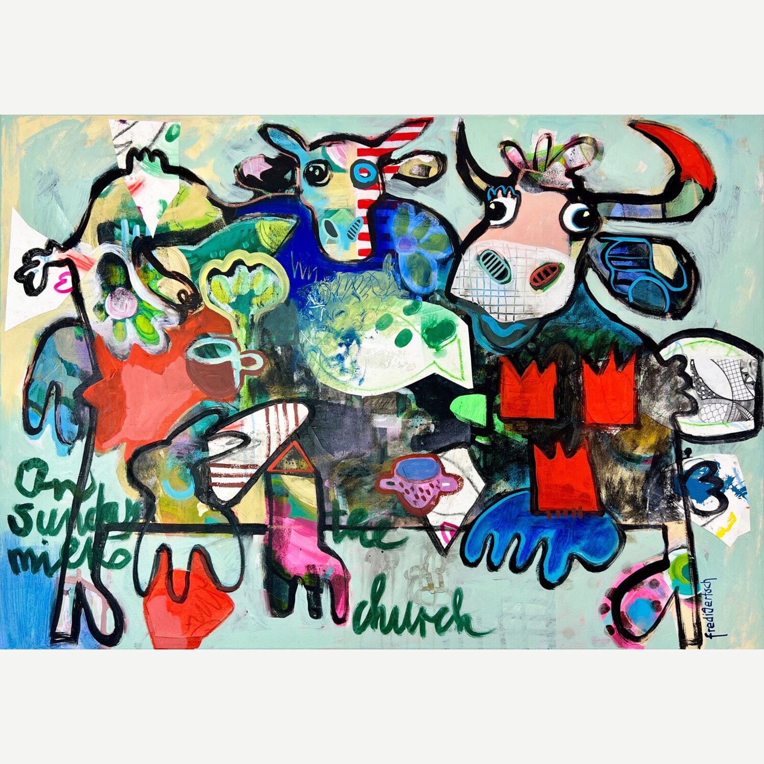 On Sunday Milks The Church by Fredi Gertsch (2026) : Painting Acrylic ...