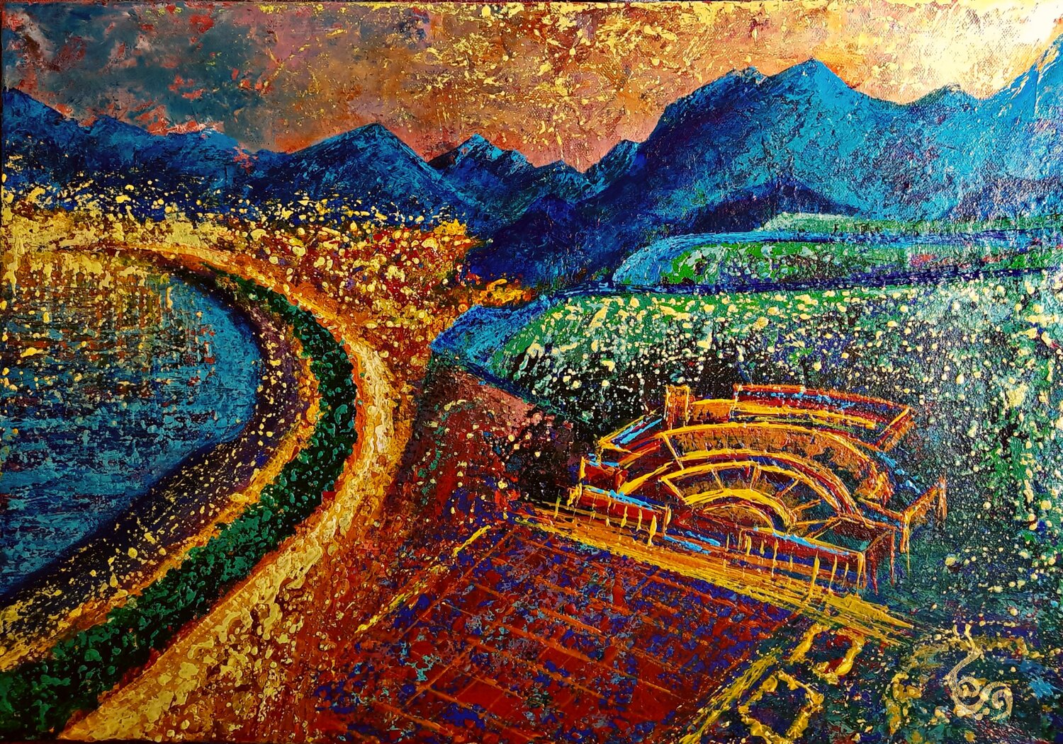 The Khor Fakkan Amphitheatre by Dina Mohamed Hussein (2023) : Painting ...
