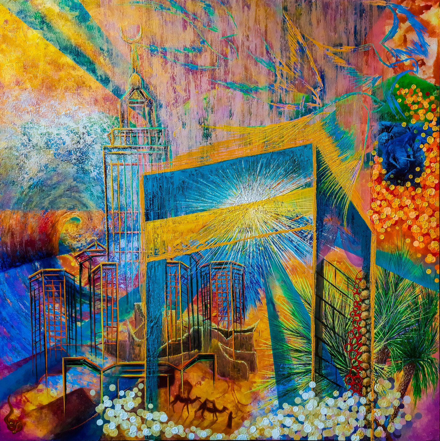 TALE OF MAKAH by Dina Mohamed Hussein (2023) : Painting Acrylic, Oil on Canvas - Singulart