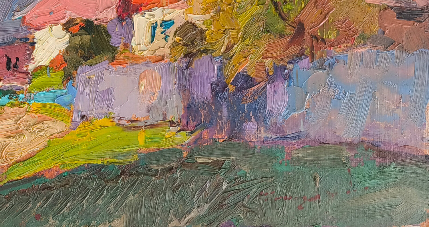 Stuzhytsia Village von Alexander Shandor (2018): Malerei Öl auf Karton - Singulart