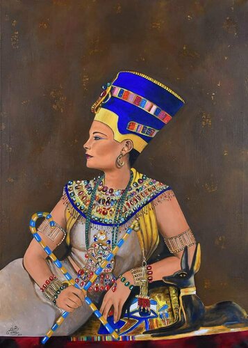 Nefertiti The Queen 👑 de Shaimaa Saber (2018): Pintura Óleo en Lienzo ...