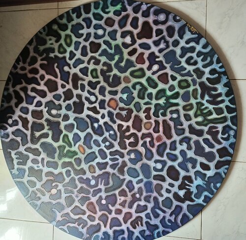 Cosmos von Marie Dione (2021): Malerei Acryl, Füller auf Leinwand ...