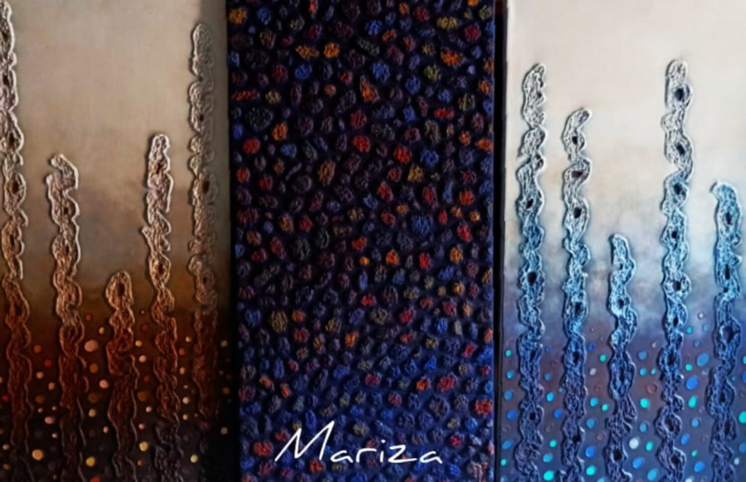 Triptyque lignes de vie de Marie Dione (2023): Pintura Acrílico en ...