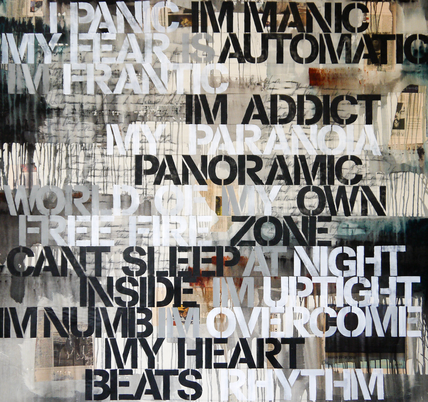 I de Niki Hare (2019): Pintura Acrílico, Collage en Lienzo - Singulart