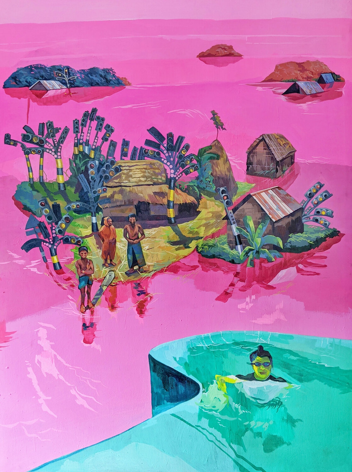 the new normal by Antora Azad (2023) : Painting Acrylic on Canvas - SINGULART