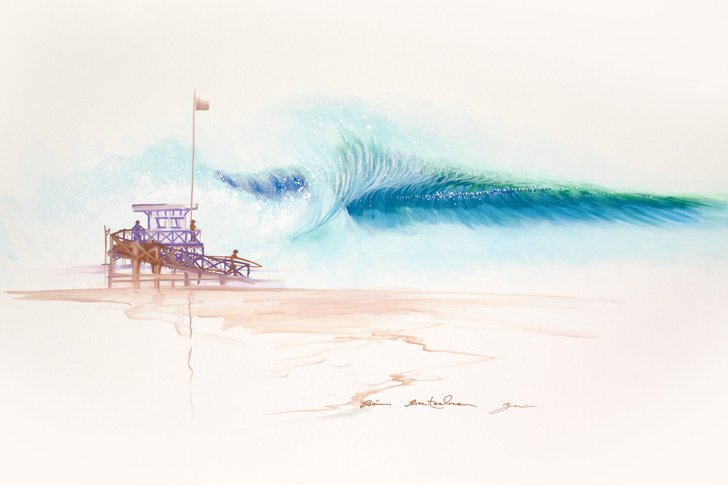 white sand beach by Remi Bertoche (2018) : Painting Acrylic, Ink on ...