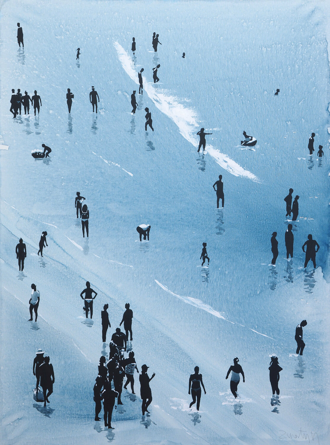 Santa María Beach by Carlos Martin (2022) : Painting Acrylic, Ink on ...