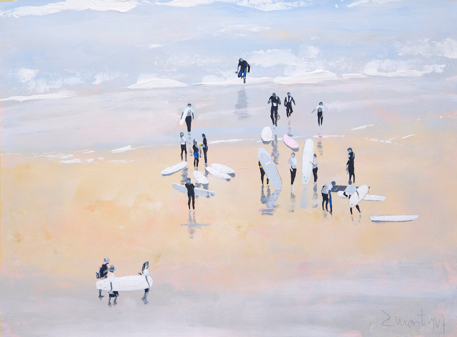 Suances - Surf 3 by Carlos Martin (2023) : Work on Paper Acrylic on ...