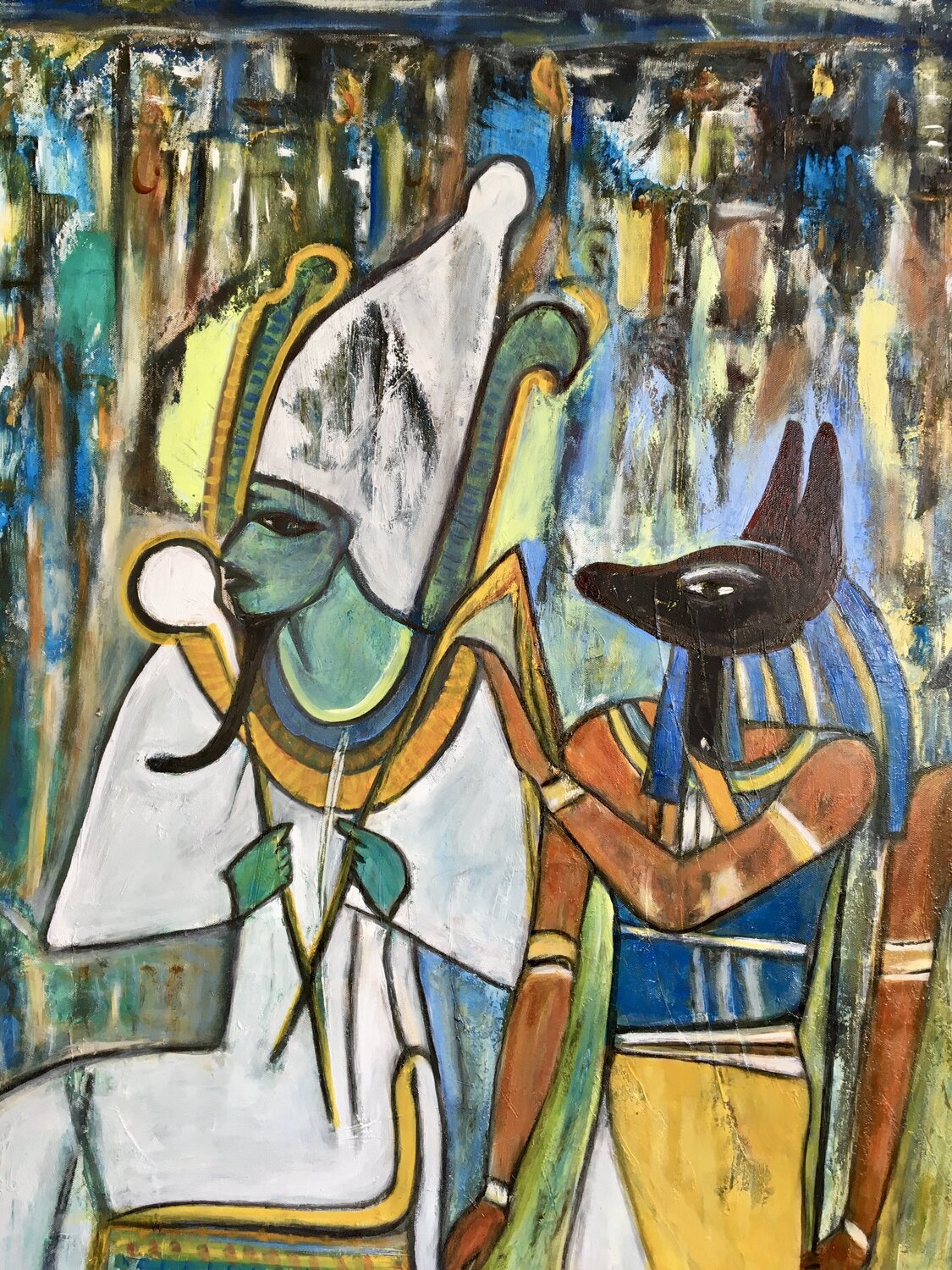 Osiris, Anubis, Horus by Catherine Clare (2023) : Painting Oil ...
