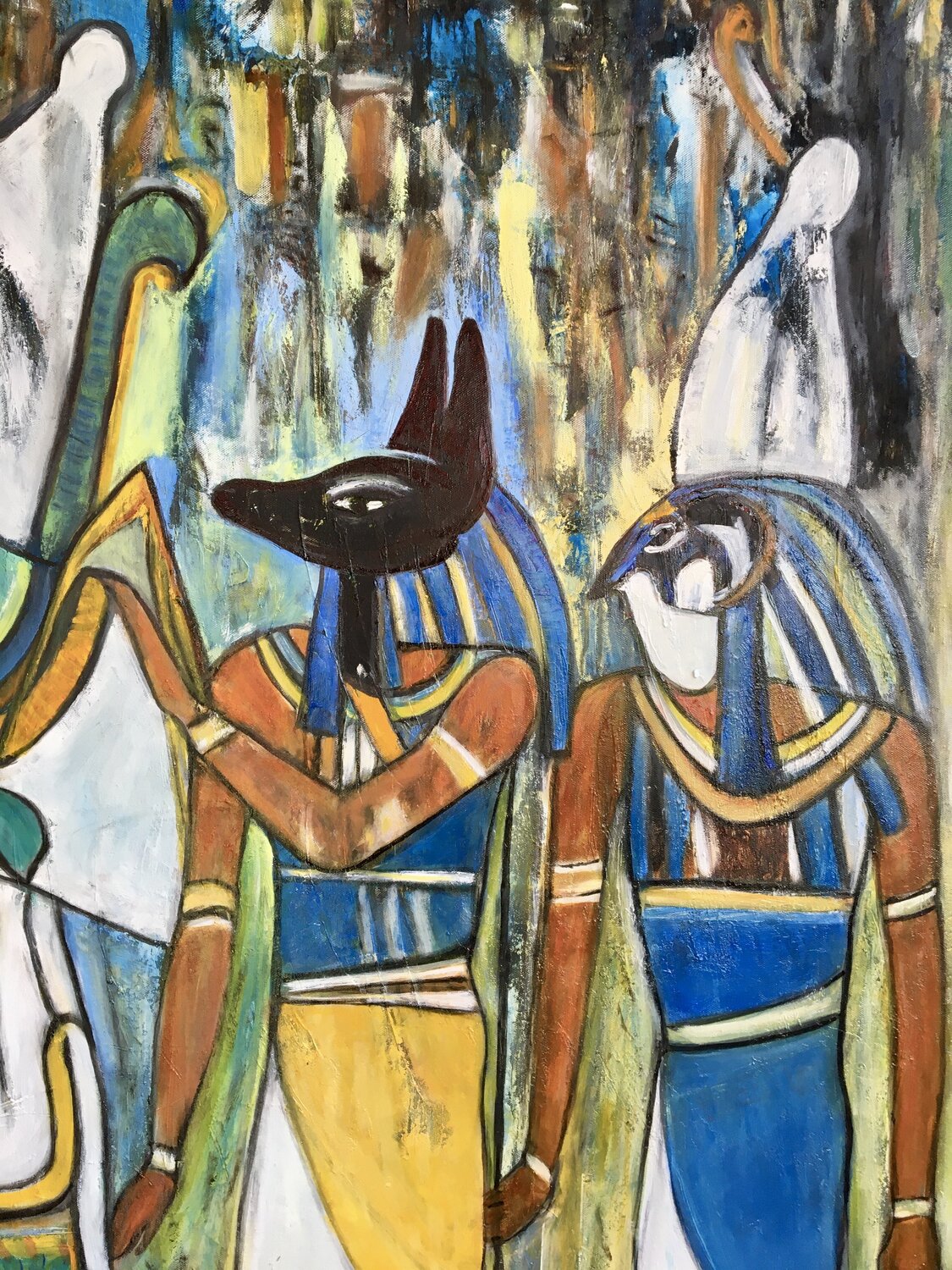 Osiris, Anubis, Horus by Catherine Clare (2023) : Painting Oil ...