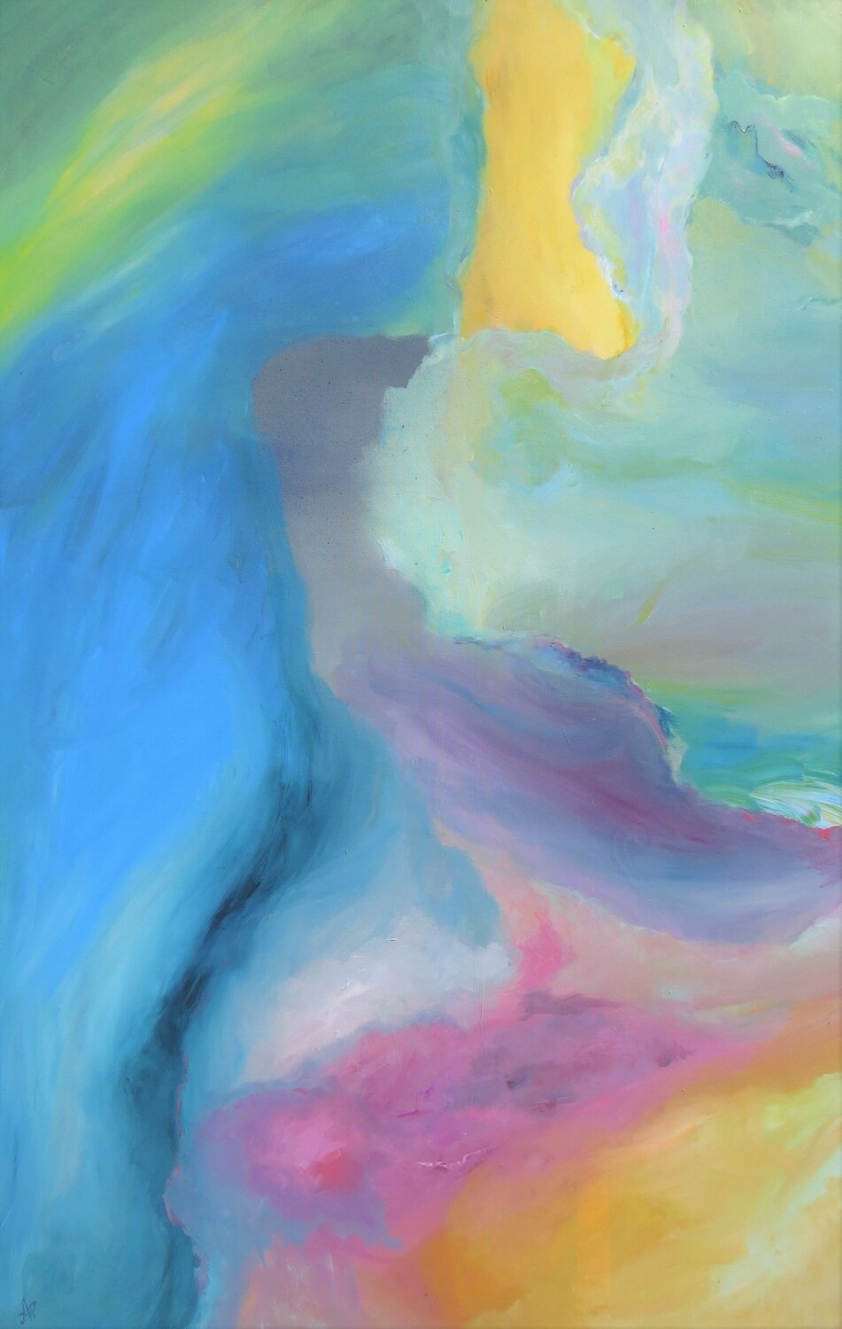 Large Abstract Sky Minimal Painting (100x150 cm) - Feel by Anna Dart ...