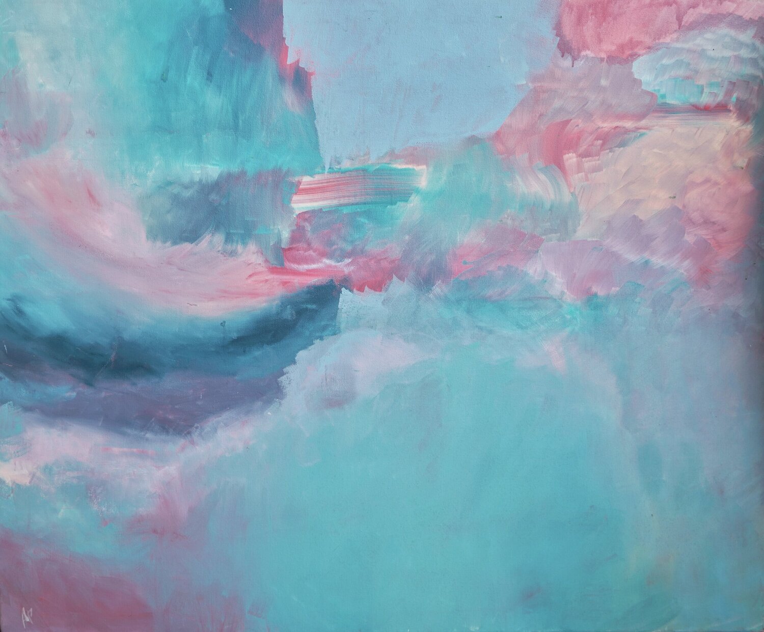 Large Soft Sky Abstract Painting (100x81 cm) - Project de Anna Dart ...