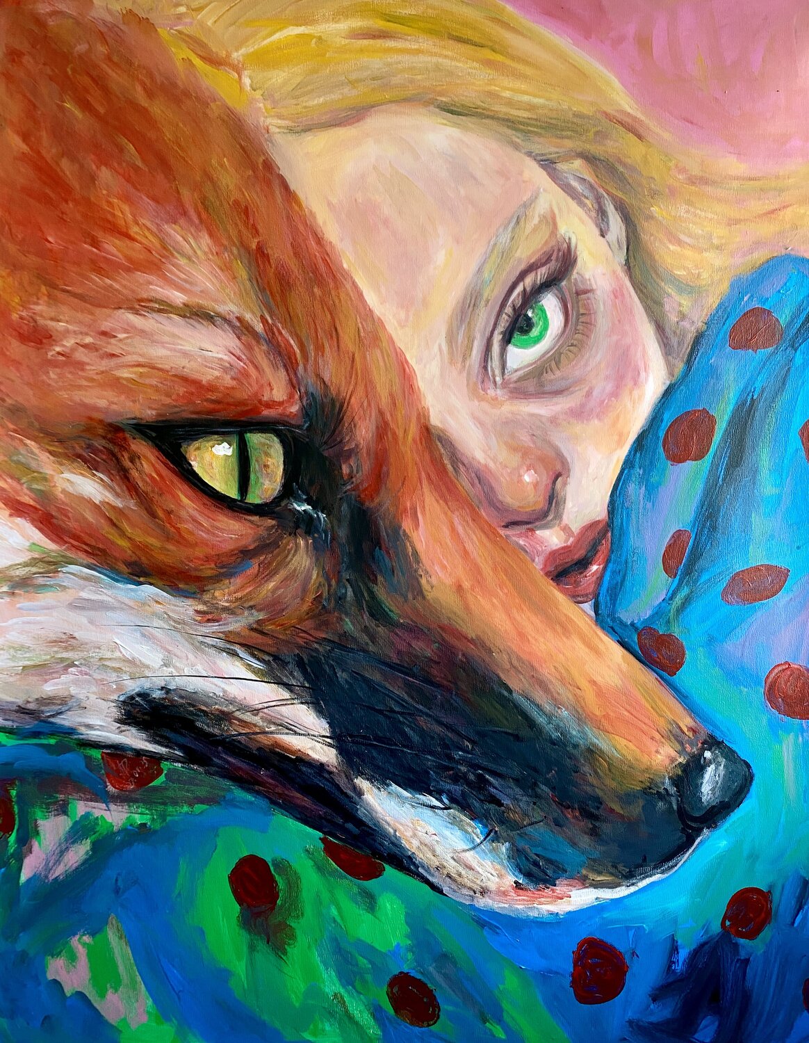 Acrylic Painting with Roger Haus (81x100 cm) I Fox’s Eyes de Anna Dart ...