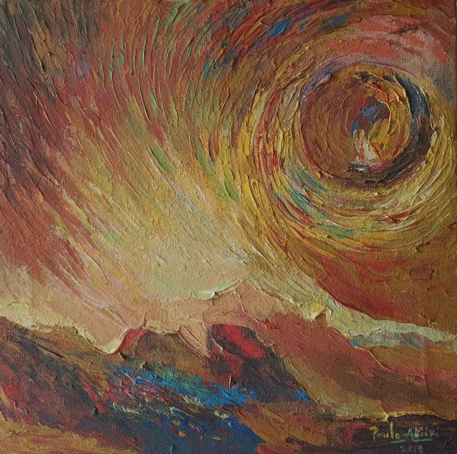 The Revolving Sun 5 by PAUL AKIIKI (2018) : Painting Acrylic on Canvas ...