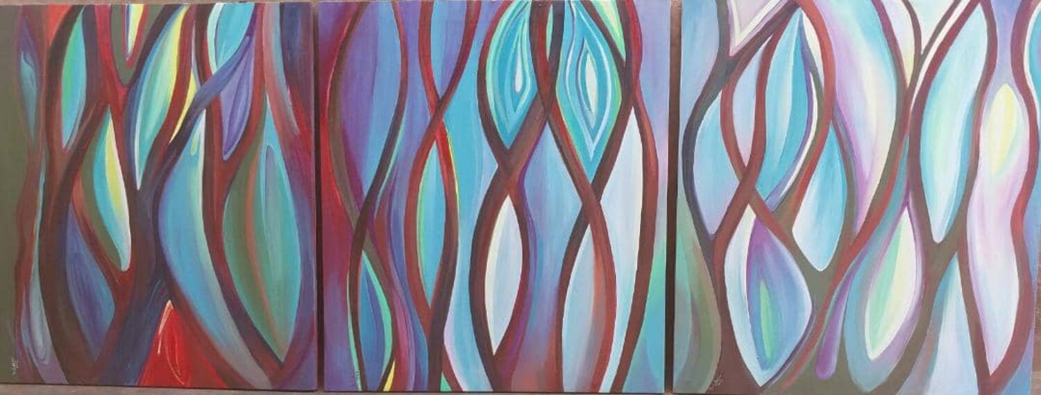 Figures In A Mirror de PAUL AKIIKI (2023): Pintura Acrílico en Lienzo ...