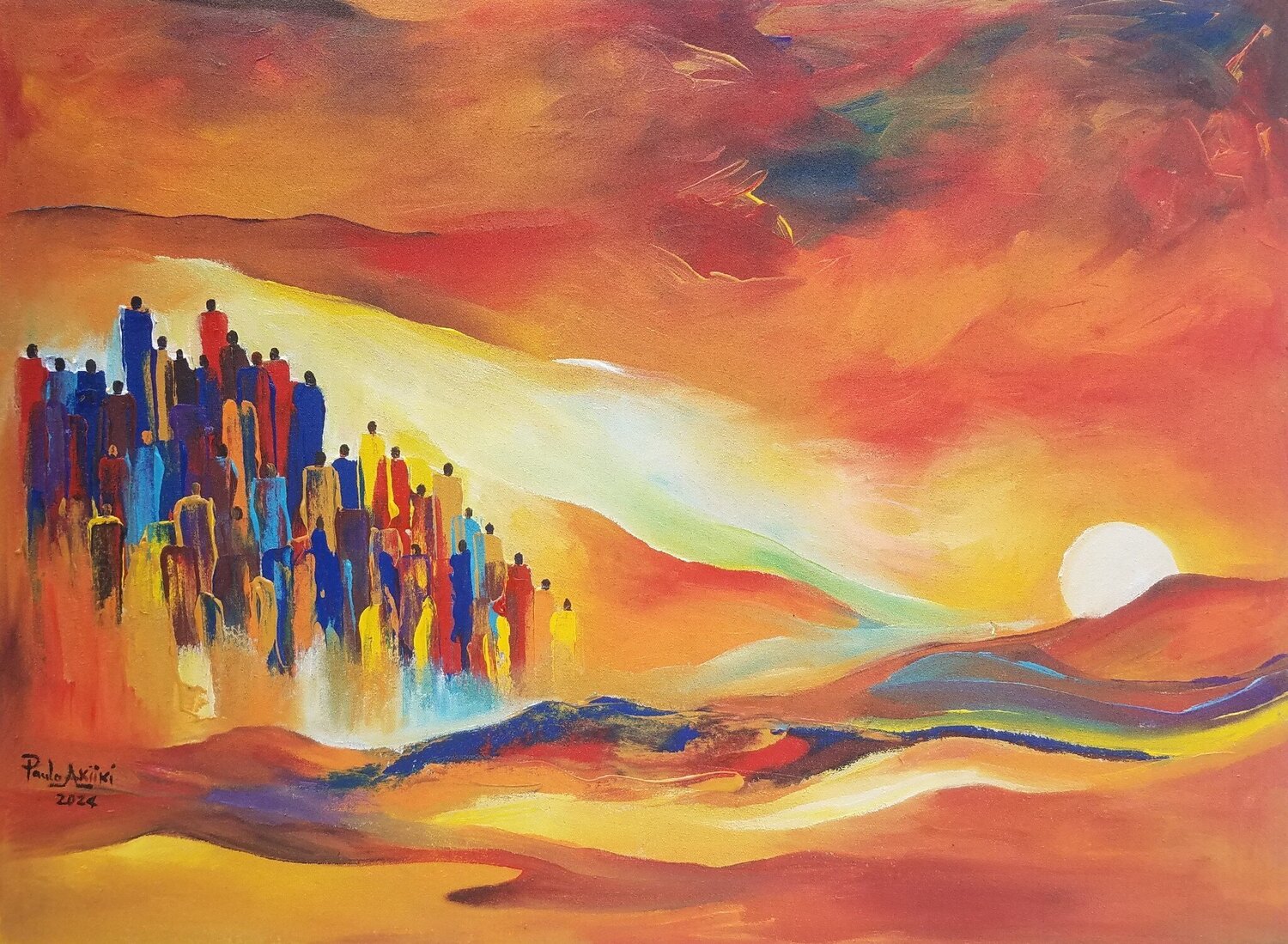 Meeting Point 2 by PAUL AKIIKI (2024) : Painting Acrylic on Canvas ...