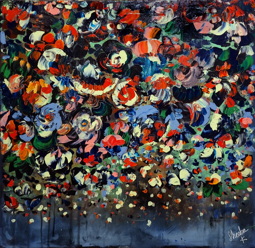 THE EARTH LAUGHS IN FLOWERS by Sheeba Khan (2022) : Painting Acrylic on ...
