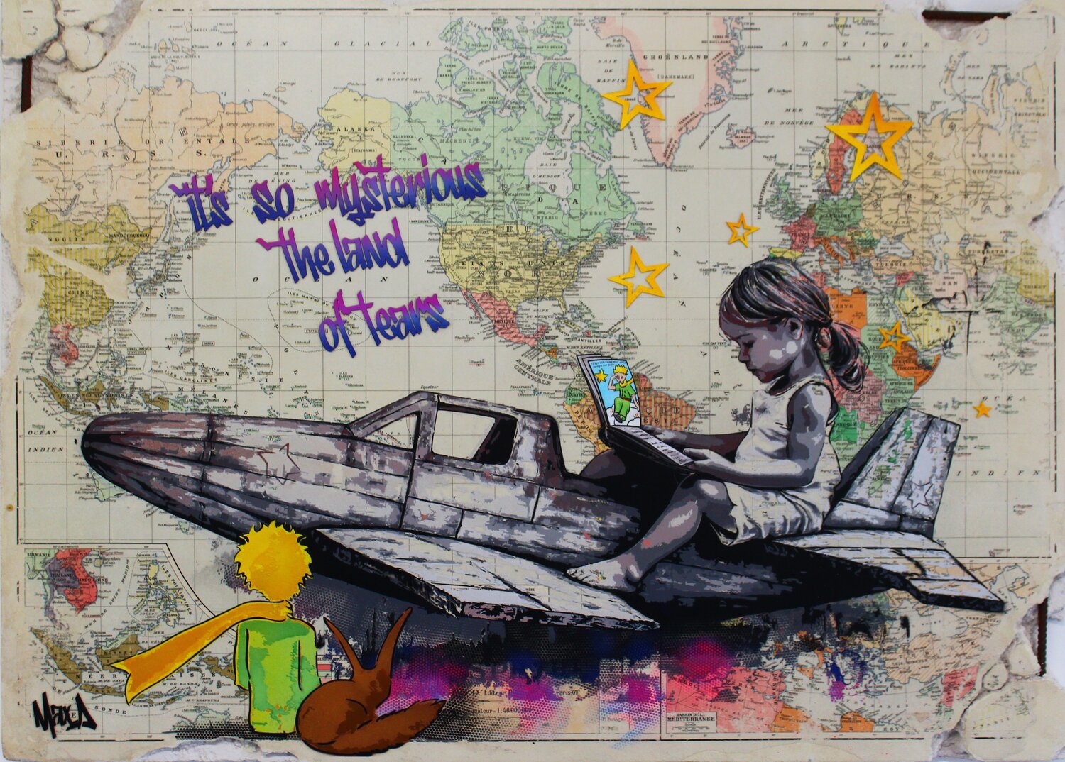 petit prince "land of tears " de Maxime Andriot (2025): Pintura Acrílico, Graffiti en Tablero ...