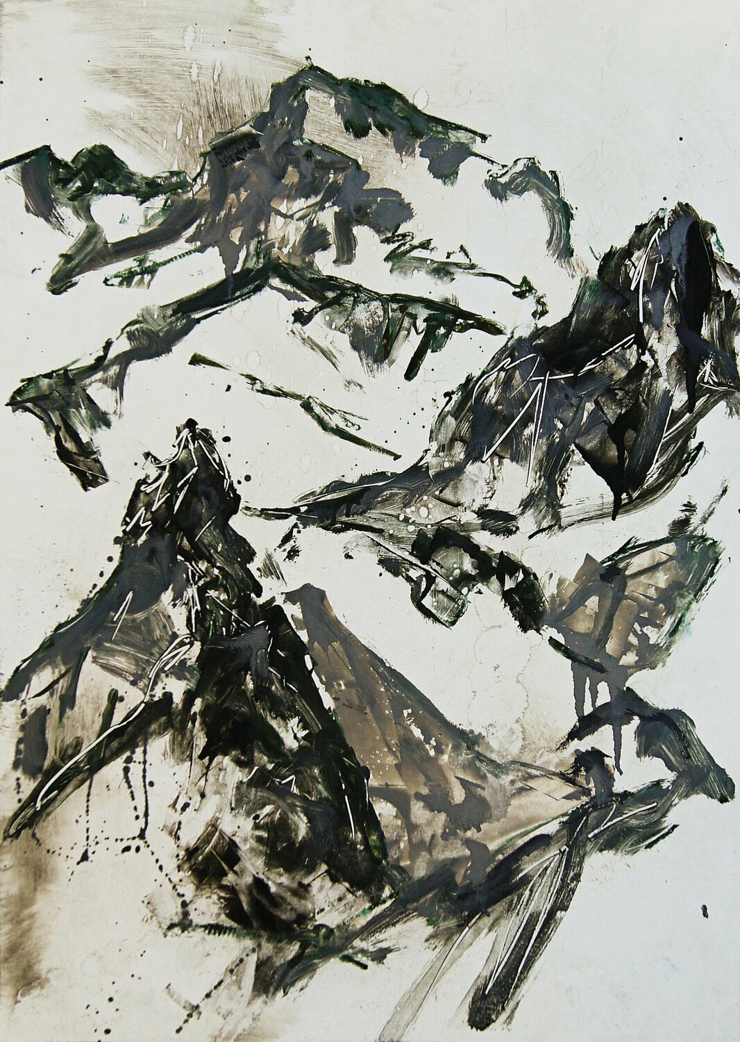 Berge schauen XVII, 2015, Monotypie, 80 x 60 cm/Pa, 70 x50 cm/Pl Stefan ...