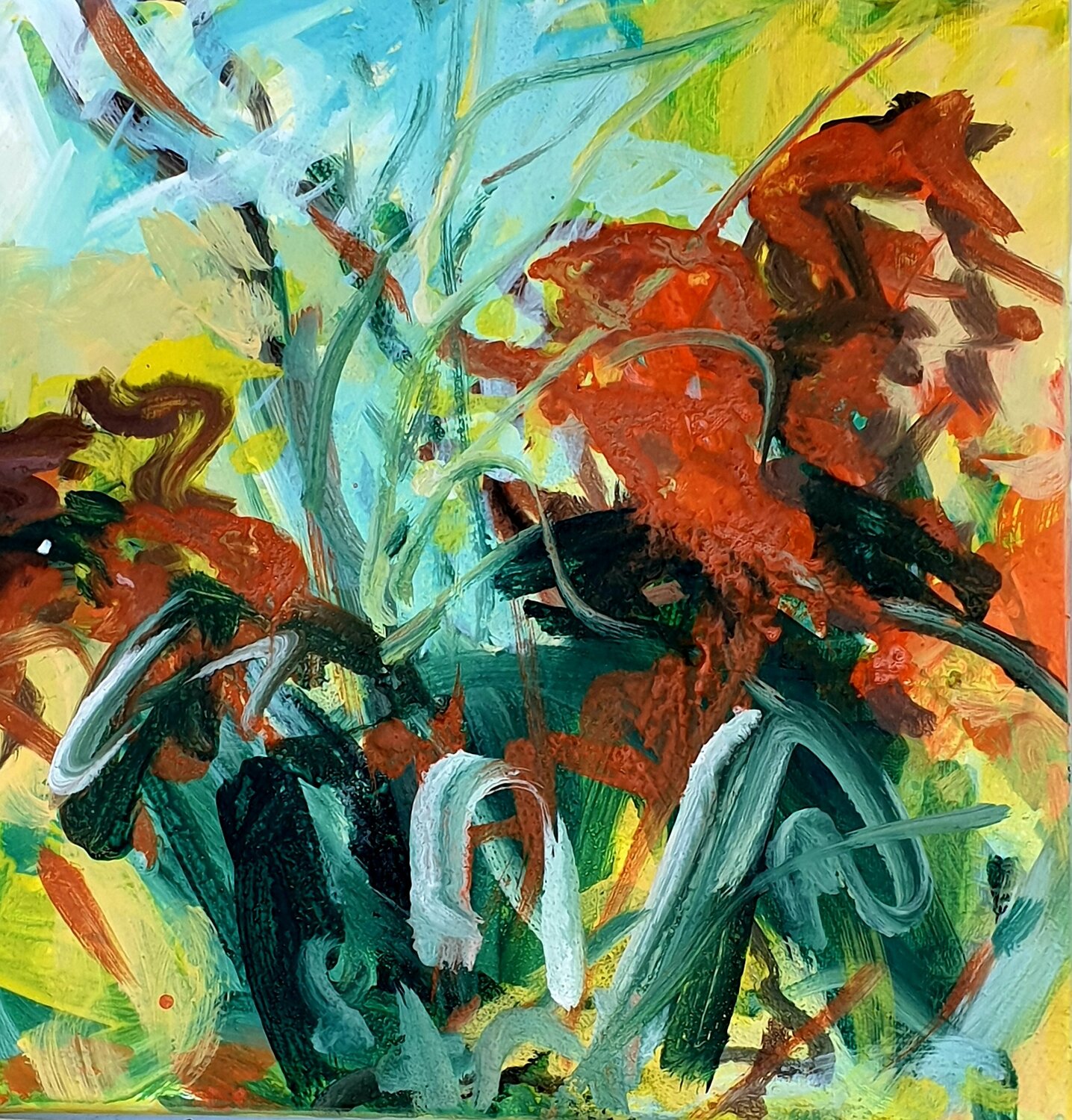 Sunny days V von Eva Hoppert (2019): Malerei Acryl, Pigmente auf Leinwand - SINGULART