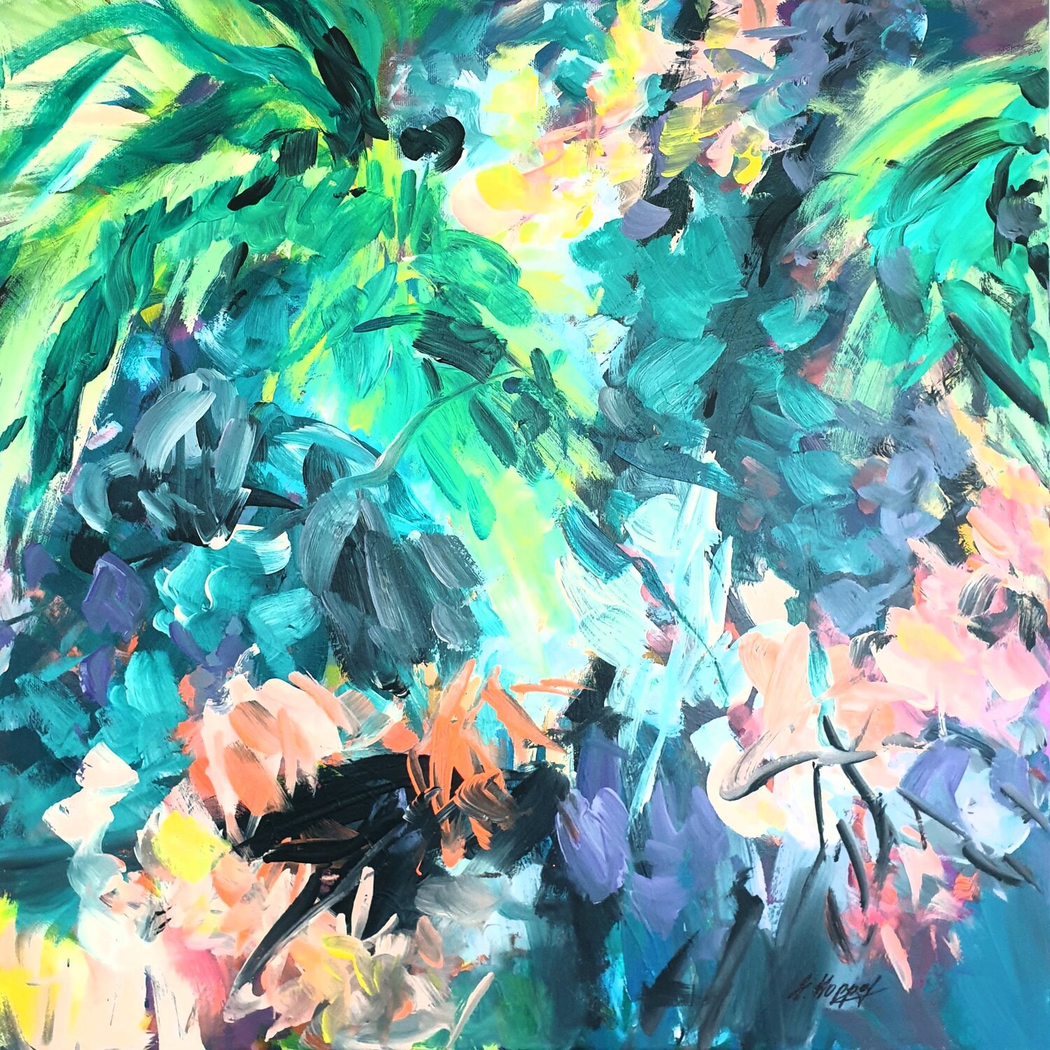 Farbenspiel II by Eva Hoppert (2021) : Painting Acrylic on Canvas - SINGULART