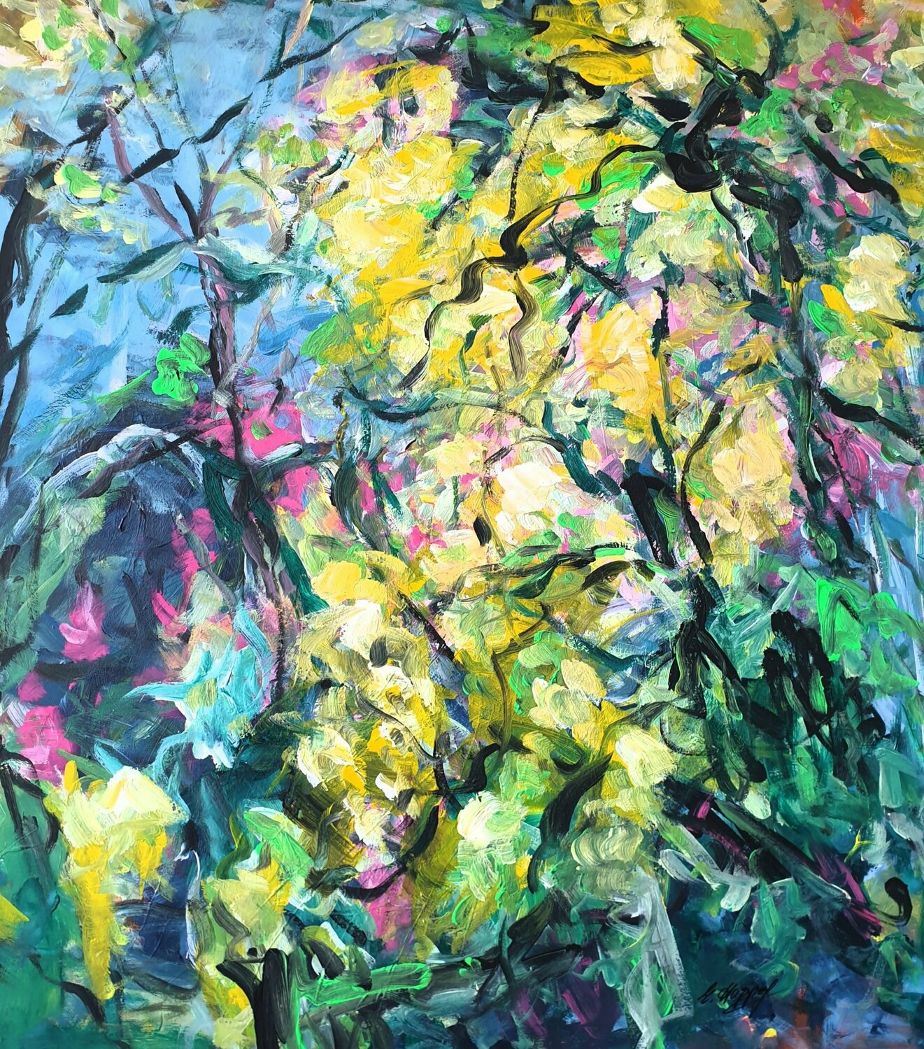 Here comes the sun by Eva Hoppert (2022) : Painting Acrylic, Pigments on Canvas - Singulart