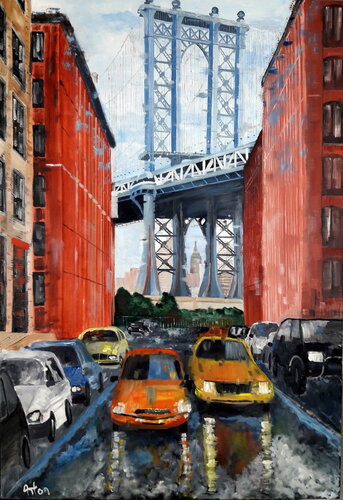 New York - La Pont de Manhattan by Roger Anton Loyer (2021) : Painting ...