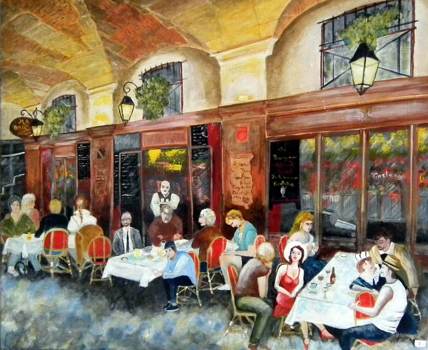 Paris Brasserie Ma Bourgogne by Roger Anton Loyer (2019) : Painting Oil ...
