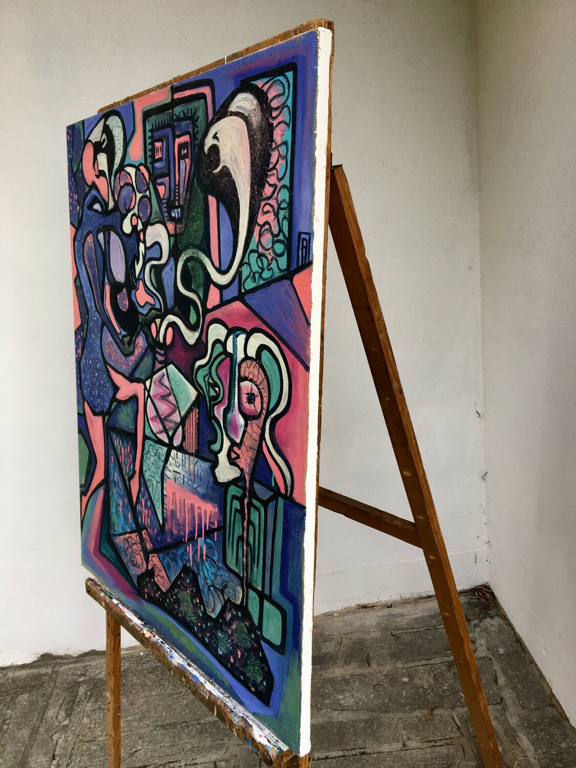 Snake in Vessel von Frantisek Florian (2018): Malerei Öl auf Leinwand ...