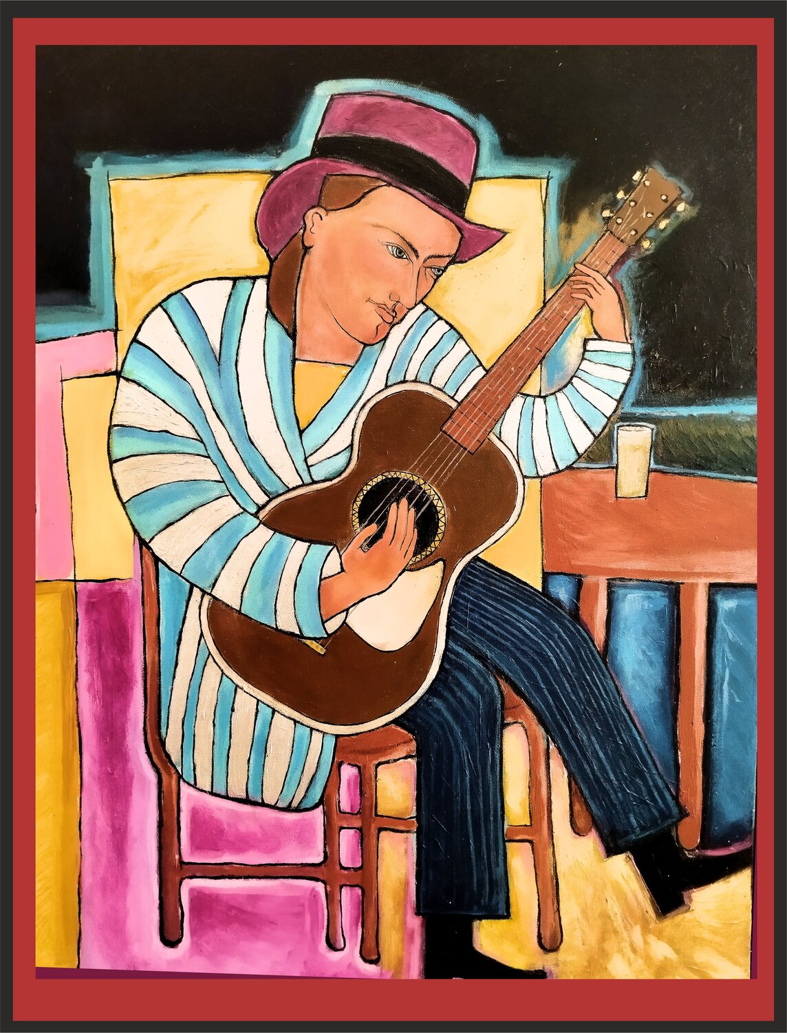 The Gypsy Guitarist von William Carpenter (N.D): Malerei Acryl auf Leinwand - Singulart