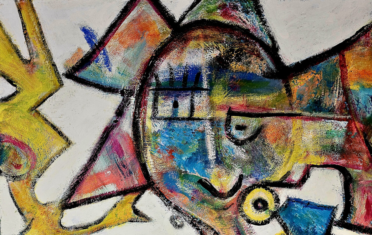 Madame heureuse - 60x80 - 2024 by Sof - Sophie Voigt-Chadeyron (2024) : Painting Acrylic, Spray ...