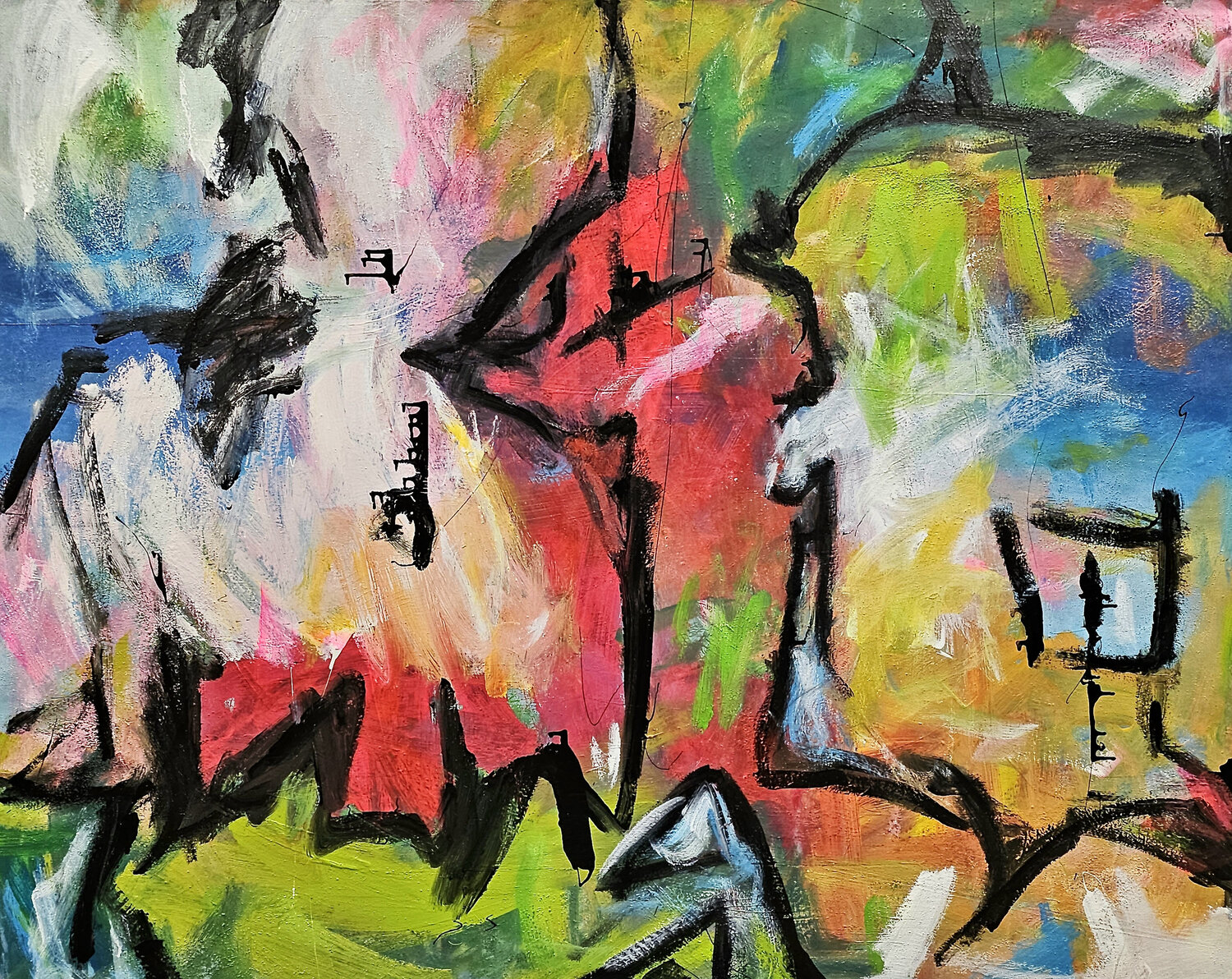 Face à face - 130x160 - 2023 by Sof - Sophie Voigt-Chadeyron (2023) : Painting Acrylic, Gouache ...