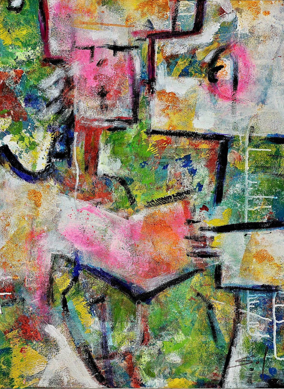 Donnes moi la patte - 60x80 - 2024 by Sof - Sophie Voigt-Chadeyron (2024) : Painting Acrylic ...